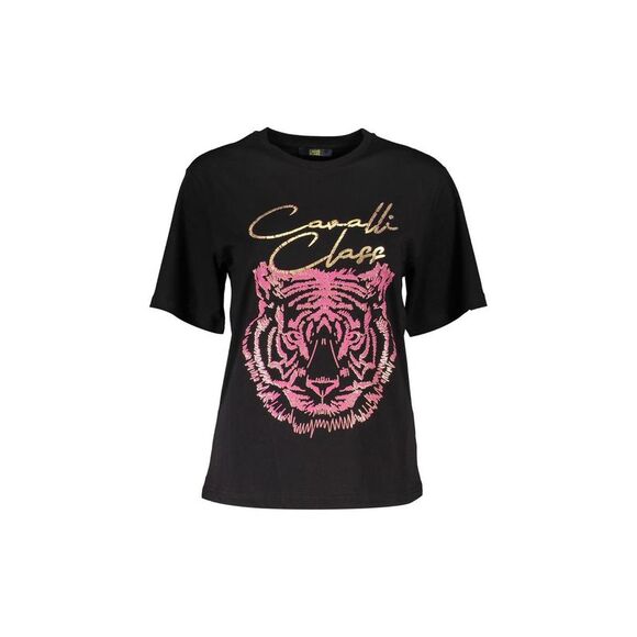 Cavalli Class | Tops | Cavalli Class Luxury Black Logo Print Tshirt By ...
